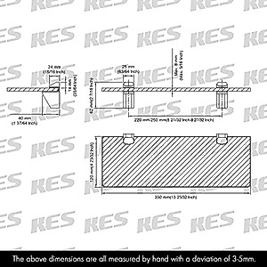 KES 14-Inch Bathroom Tempered Glass Shelf 8MM-Thick Wall Mount Rectangular, Brushed Nickel Bracket, BGS3202S35-2