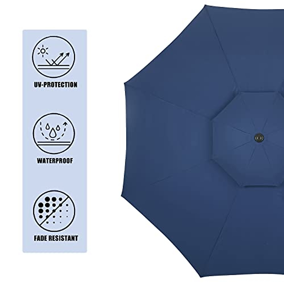 Sunoutife Patio Umbrella, 11FT Outdoor Table Umbrella for Yard Garden Pool Market with Tilt Adjustment, Easy Crank, 8 Ribs, Pole Diameter 1.89“