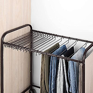 Pants Hangers Rolling Pants Trolley Pants Rack with 40 Hangers Closet Organizer for Jeans Trousers Skirts, Bronze