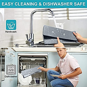 XIILSIE Stove Top Shelf 30 Inch, Silicone Oven Shelf Magnetic Shelf for Kitchen Stove with 6PCS Small Iron Piece, Kitchen Over Stove Spice Rack Organizer, Grey