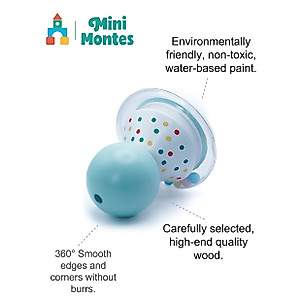 Mini Montes Wooden Tumbler Wobble Spin Pull Toy, Montessori Toys for 1 Year Old, Toys for 1 Year Old Boy Girl, Toys for Ages 0-2, Baby Toys, Sensory Toys, Tummy Time Toys, Gifts for Kids