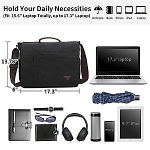 Laptop Bag 17 inch, Mens Messenger Bag Computer Bag Travel Casual Business Canvas Shoulder Bagmessenger bag for men crossbody satchel bags for school laptop messenger bag
