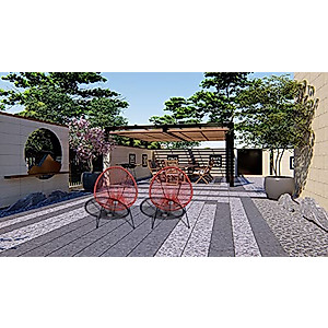 Kingmys Acapulco Woven Lounge Chair for Indoor and Outdoor Use (2PC Red)