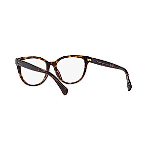 Ralph by Ralph Lauren Women's RA7153 Oval Prescription Eyewear Frames, Shiny Dark Havana/Demo Lens, 53 mm