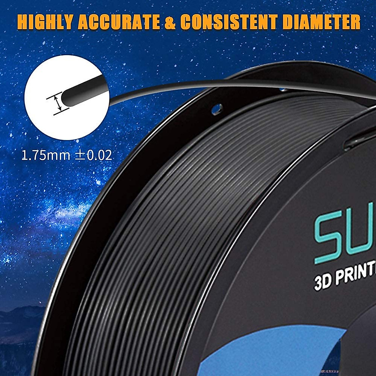 PLA+ 3D Printer Filament 1.75mm, SUNLU PLA Filament PRO, Dimensional Accuracy +/- 0.02 mm, 1 kg Spool, 1.75 PLA Plus, Black+Red