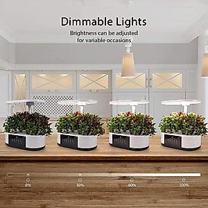 12 Pods Hydroponics Growing System, SXYCMY Indoor Garden Hydroponics Kit with 128 Lamp Beads 24W Full Spectrum Grow Lights in 5 Colors, Up to 16" Adjustable Height for Home Gardening, Auto Timer