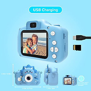 Kids Camera for Girls and Boys, HiMont Digital Camera for Kids with 32GB TF Card, 1080P Toddler Camera & Selfie Video Camera Suitable for Birthday & Christmas Toy Gift for Kids Age 3-10 (Blue)