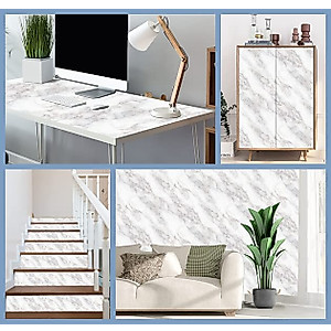Arthome Marble Contact Paper Peel and Stick Wallpaper 17''x240'' Self Adhesive Decorative Vinyl Film Waterproof for Table,Countertop,Cabinet,Shelf Liner Removable Stick On Wall Covering