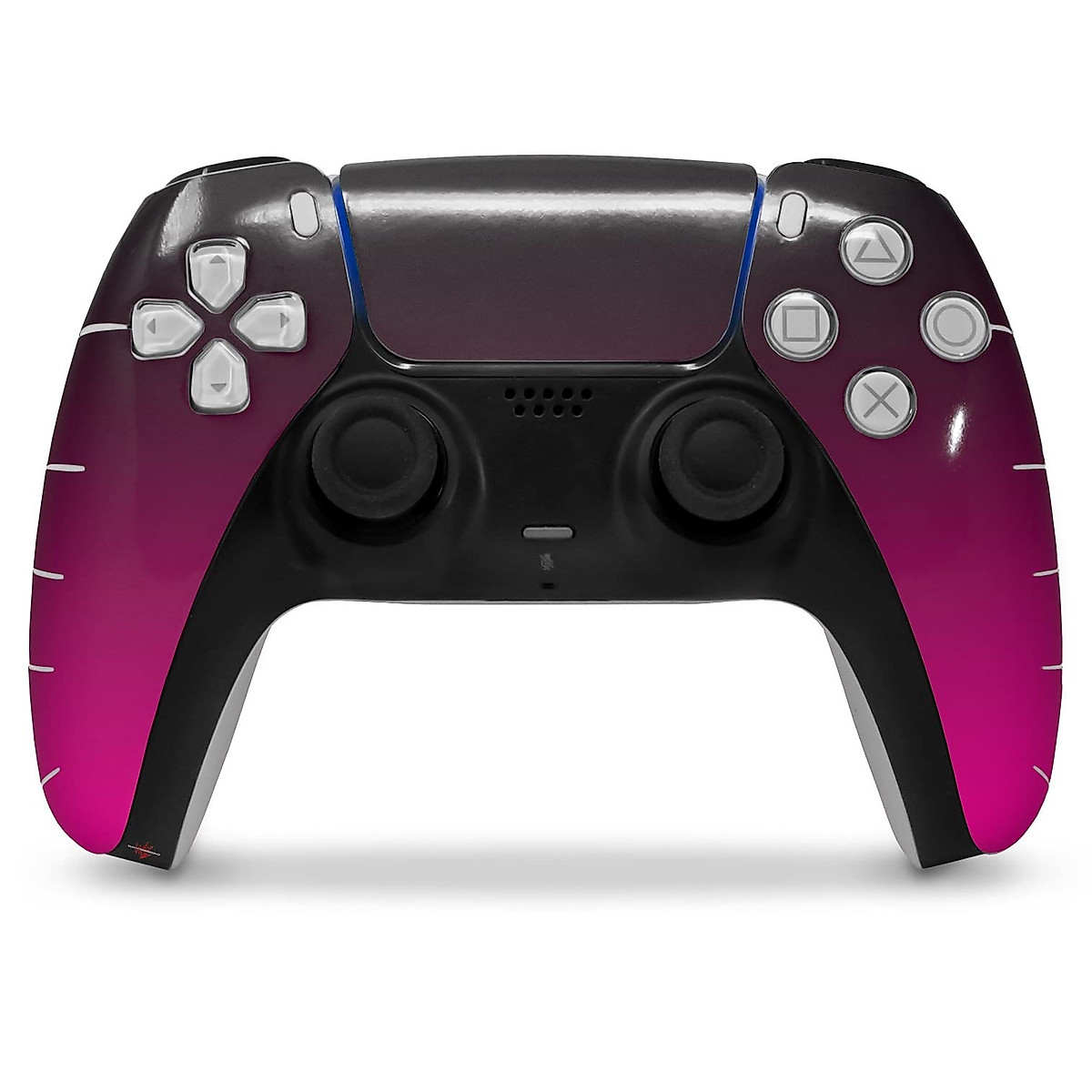 WraptorSkinz Skin Wrap compatible with Sony PS5 DualSense Controller Smooth Fades Hot Pink Black (CONTROLLER NOT INCLUDED)