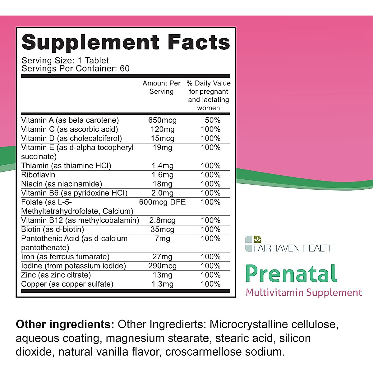 Fairhaven Health PeaPod Prenatal Multivitamin - 1 Per Day, Light Vanilla Flavor - Pregnancy Must Haves for Women and Baby Health - includes Iron, Vitamin C, and Folic Acid - 2 Month Supply