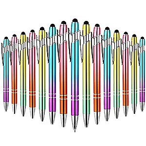 WY WENYUAN Stylus Pen for Touch Screens, Fine Point Smooth Writing Pens, Personalized Flair Colorful Pens Bulk, Black Ink 1.0 mm Journaling Pen, Cute Pens Office Supplies For Women & Men, Note Taking