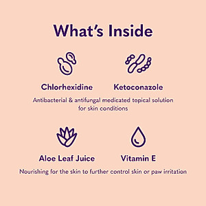 MySimplePetLab Ketoconazole & Chlorhexidine Anti-Itch Dog Spray | Hot Spot Treatment, Cuts & Abrasions Relief | Cleans & Dries Skin | with Aloe & Vitamin E