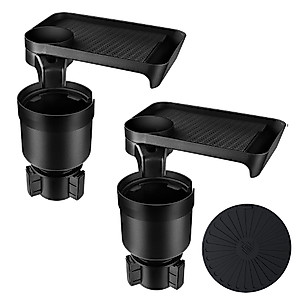 SEVEN SPARTA Car Cup holder Expander&Tray for Compatible with Yeti 20/26/30 oz, Hydro Flasks 32/40 oz, Nalgenes 30/32/38/48 oz, Camelbak 32/40 oz, Large Bottles in 3.4''-3.7'' Diameter.