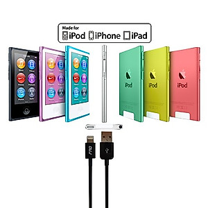 RND Apple Certified Lightning to USB 1.5FT Cable for iPhone (Xs, XS Max, XR, X, 8, 8 Plus, 7, 7 Plus, 6, 6 Plus, 6S, 6S Plus) iPad (Pro, Air, Mini) and iPod (1.5 feet/.5 Meter/Black)