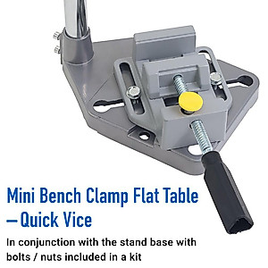 Drill Press Stand for Drill & Mini Bench Clamp Flat Table, Japard Adjustable Drill Depth Up to 2.4", Spindle Collar Diameter 38mm-43mm, Attachable to Electric Drills