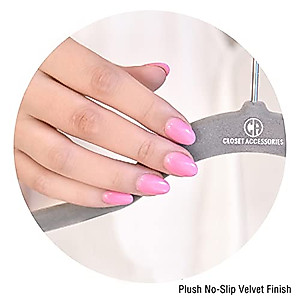 Velvet Hangers, Sturdy and Space Saving Hanger. Grey (Charcoal). 50 Pack