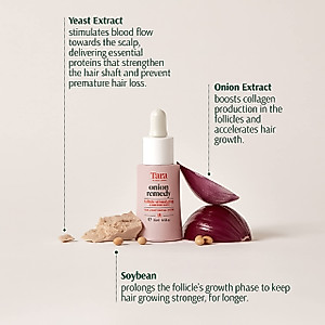 Tara Onion Remedy Hair + Root Revival System. Cruelty-Free: 3-Step Treatment – Shampoo + Conditioner + Serum for Stronger, Thicker and Longer hair. Free from Parabens, Sulfates and Mineral Oils