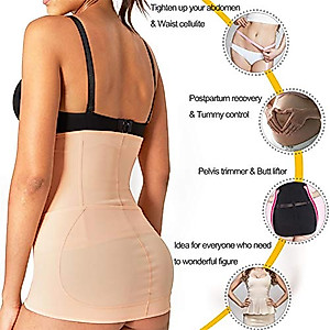 BRABIC 2 in 1 Postpartum Belly Wrap Girdle Pelvis Belt Waist Trainer Tummy Control Shapewear for Women (Beige, L)