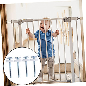ibasenice 12 Pcs Child Playpen Screws Baby Gate Screw Threaded Spindle Rod Baby Accessory Spindle Rods for Baby Gate Bolt for Pressure Mounted Thru Gates Screw The Fence Hardware Safety Door