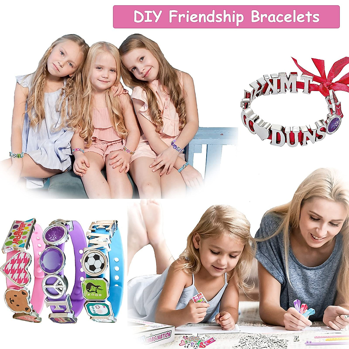 Friendship Bracelet Making Kit 95+ Pcs for Girls,Arts and Crafts Gifts for 6 7 8 9 10 11 12 13 Years Old Girls DIY Christmas and Birthday Gifts Travel Activity Set
