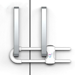 QT BABY Baby Proofing Cabinet Locks Adjustable U Shaped Baby Safety Latches for Drawers, Fridge, Closet Modern Baby Proofing Cabinet Lock with Extra Secure Lock Buttons (Pack of 6, White)