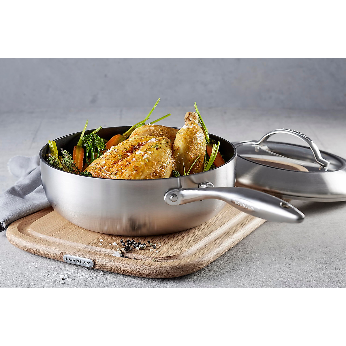 Scanpan - 65082600 CTX Covered Deep Sautè Pan, 4 Quart, Silver