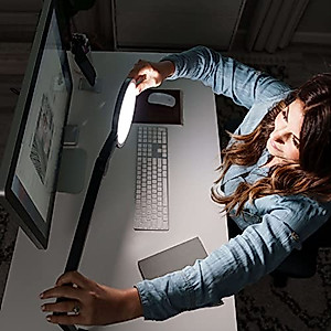 Lume Cube Edge LED Desk Light | Remote Work Swing Arm Desk Lamp with Clamp | Video Conferencing lighting, Zoom Webcam, Task Light, Drafting Light, Table Lamp | Adjustable Brightness, Color Temperature