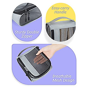 BAGSMART Keep Shape Packing Cubes, 7 Set Packing Cubes for Travel, Lightweight Travel Cubes for Packing, Suitcase Organizer Bags Set for Travel Essentials Grey