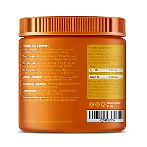 Multifunctional Supplements for Dogs - Glucosamine Chondroitin for Joint Support with Probiotics for Gut & Immune Health – Omega Fish Oil with Antioxidants and Vitamins for Skin & Heart Health