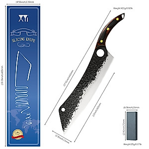 XYJ 12 Inch Extra Long Chef Knife Full Tang Razor Sharp Watermelon Slaughter Knives (Style4)