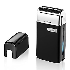 Electric Shavers Foil for Men Portable Pocket Size Men's Electric Shaver Small Electric Razor for Mens Face Electric Cordless Rechargeable Beard Shaver Wet Dry Double Shaver by WOSVAS