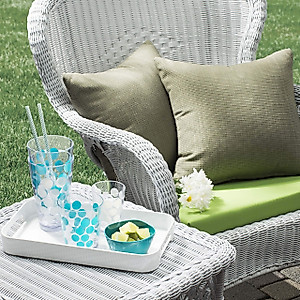 Zak Designs 21in x 13.5in Large Gallery Serving Tray - BPA-free, Eggshell White GL