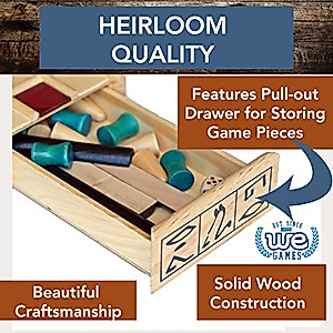 WE Games Senet Ancient Egyption Wooden Board Games, Strategy Board Game for Kids and Adults, Table Top Board Game with Built in Storage, with 10 Player Pieces, Keepsake Quality Desktop Game