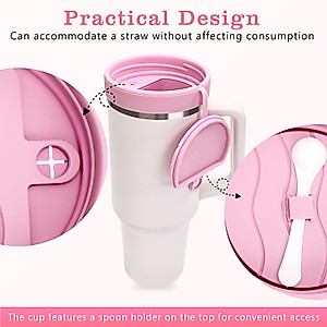 Silicone Ice Cream Cup with Lids for Stanley Cup Accessories 40 oz, Ice Cream Containers for Homemade Ice Cream with Spoons, Reusable Freezer Storage Tubs for Ice Cream, Sorbet (2 PCS, Pink & Green)