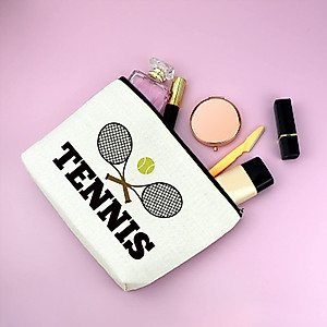 Mxrymvu Tennis Makeup Bag Inspirational Gift for Tennis Lovers Birthday Gift for Women Partners Player Funny Sports Themed Cosmetic Bag for Coach Team Friends