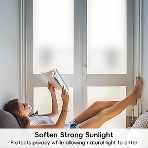 DIFIT Window Privacy Film, Frosted Glass Window Film, Static Cling Window Film, Window Sticker Privacy, Opaque Vinyl Window Film for Glass Door Bathroom Office Living Room (11.8X78.7 inches)