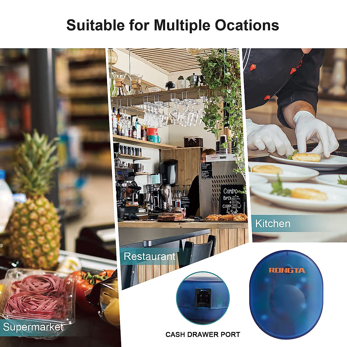 RONGTA Printer Alarm Buzzer, DC 24V External Ticket Beep Speaker 98dB,with Cash Drawer Interface for RONGTA Thermal Pos Receipt Printers(RA01)