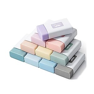 Mr. Pen- Erasers, 10 Pack, Pencil Eraser, Muted Morandi Colors, Erasers for Pencils, Mr Pen Erasers, Erasers for School, Large Eraser, Block Erasers for School, Rubber Eraser, Large Erasers for School