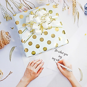 WEWILUCK Gift Bow for Gifts Wrapping, 10 PCS White Pull Bows with Golden Line for Christmas Tree, Xmas Presents, Wedding Decor, Basket Decoration, Birthdays, Holidays Present Wrap Supplies