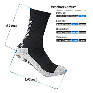 Men's Soccer Socks, 4 Pcs Anti Slip Soccer Socks,for Football Basketball Sports Grip Socks-Gift: Football Backpack(Random Color)