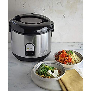 IMUSA USA GAU-00028 Electric Rice Cooker 10-Cup Uncooked Rice (20-Cup Cooked Rice), Stainless Steel