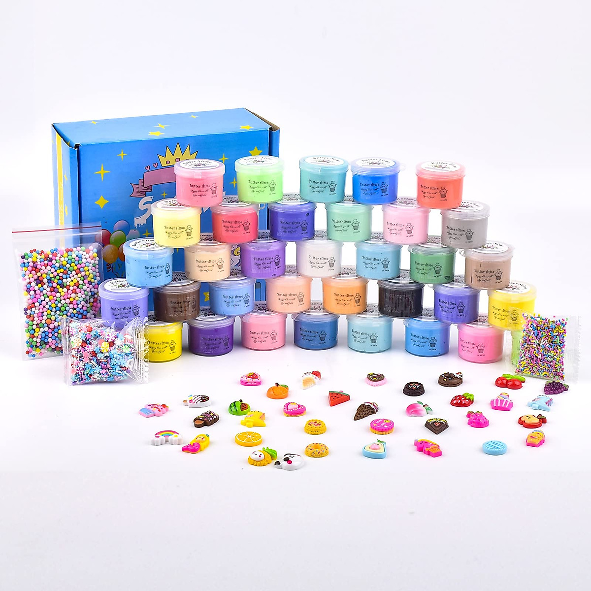 35 Pack Mini Butter Slime Kit with Slime Accessories - Scented Slime for Boys & Girls - Soft, Non-Sticky & Fun Party Toy for Kids - Stress Relief