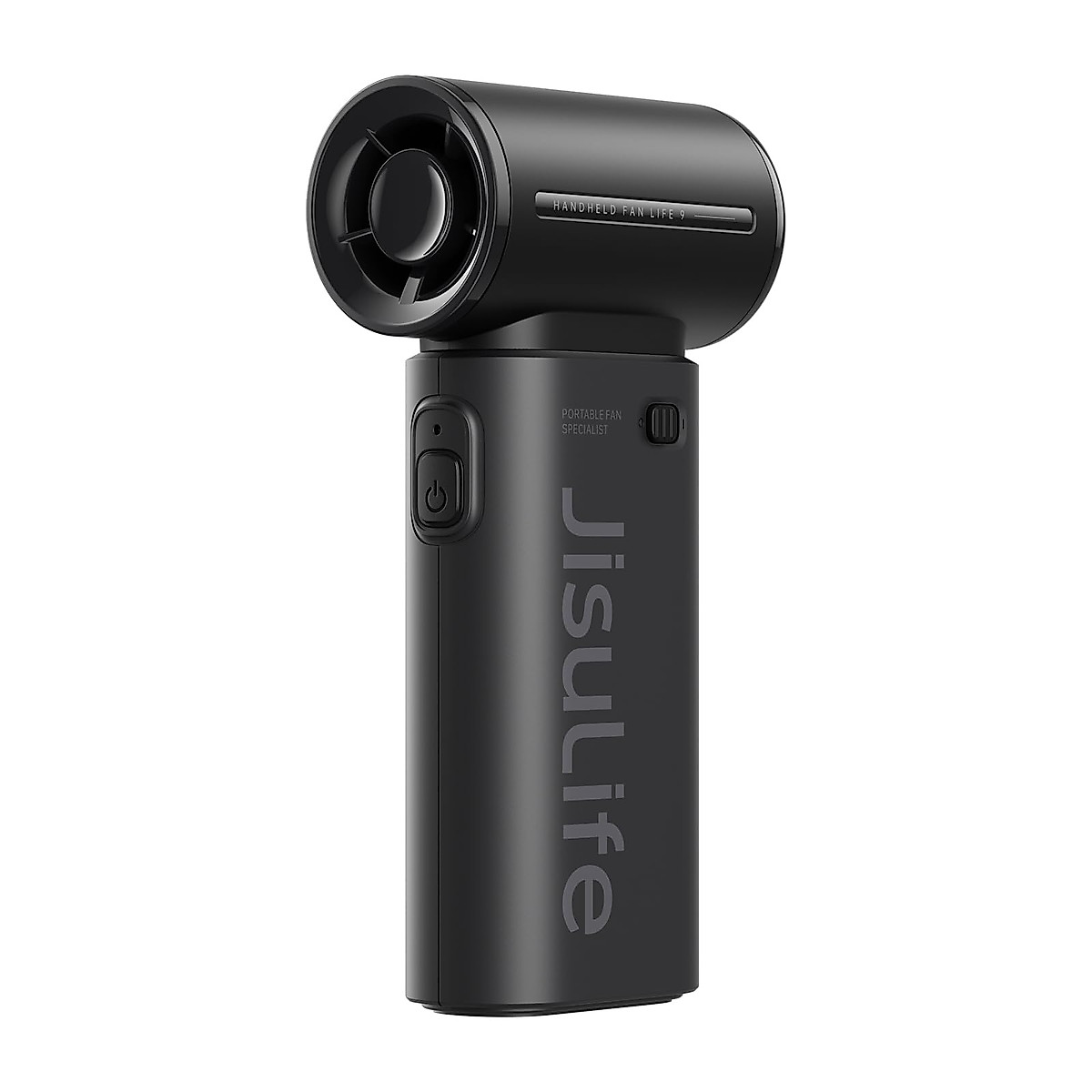 JISULIFE Handheld Fan Life9, Powerful Portable Turbo Fan [22H Max Cooling Time], 40000 RPM Hight Speed, 5000mAh USB Rechargeable Fan Mini Fan with 5 Speeds for Women Men Travel Camping Outdoor Black