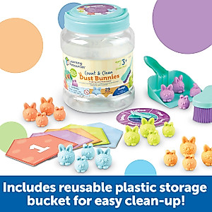 Learning Resources Count & Clean Dust Bunnies, Toddler Activities, Educational Toys Set, Color Teaching Toys, 29 Pieces, Age 3+