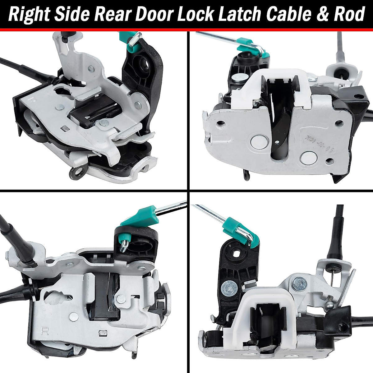 Rear Door Lock Latch Cable & Rod - Right Side - Fit for 1992-2019 Ford E150 E250 E350 Econoline Van, Back Cargo Door Latch Cables Kit Replaces# 8C2Z-15431A02-C AC2Z-15431A02-A 6C2Z-15431A02-AA