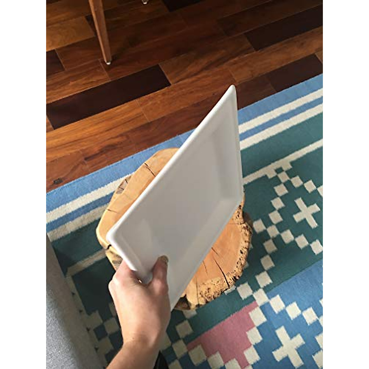 Susty Party 10-Inch Compostable Square Plates (50-Count), Sugarcane Heavy Duty Disposable Biodegradable Plate for Dinner, White