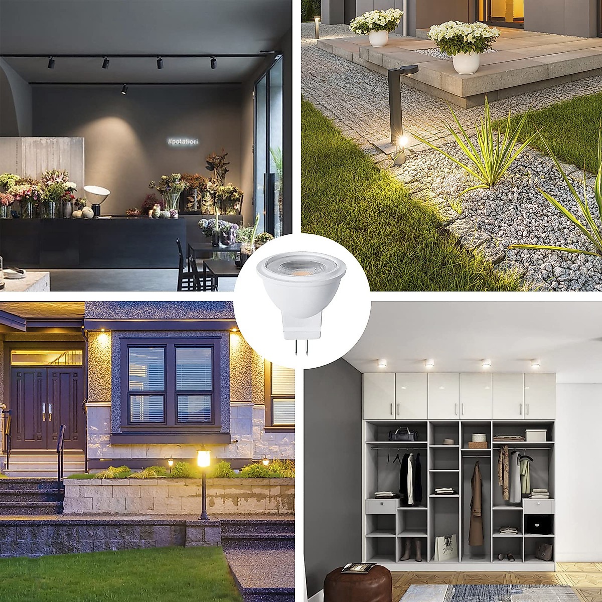 Bonlux MR11 LED Bulb 3W 12V AC/DC Low Voltage LED Spotlights,GU4 Bi-Pin Base 25W Halogen Equivalent 270lm for Landscape Accent Recessed Track Lights and Fiber Optics (Warm White 3000K, 6-Pack)