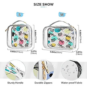 senya Clear Toiletry Bag,Travel Makeup Cosmetic Bag Carry on Airport Airline Compliant Bag Colorful Dragonfly for Women Men