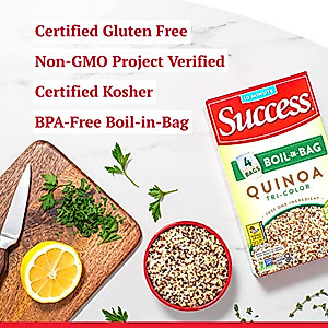Success Boil-In-Bag Quinoa, Quick Tri-Color Quinoa, 12-Ounce Box