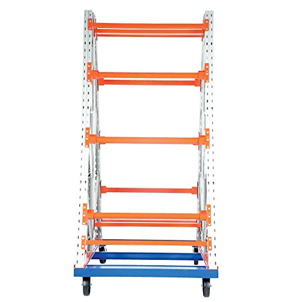 Vestil RERC-CT-468 Portable Two Sided Reel Rack, 53" x 73" x 108", Silver Frame/Orange Bracket